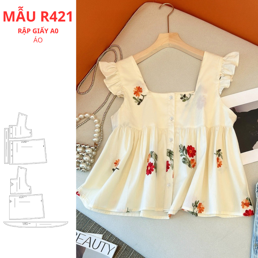 RẬP GIẤY A0 ÁO CỔ VUÔNG-R421 | Shopee Việt Nam