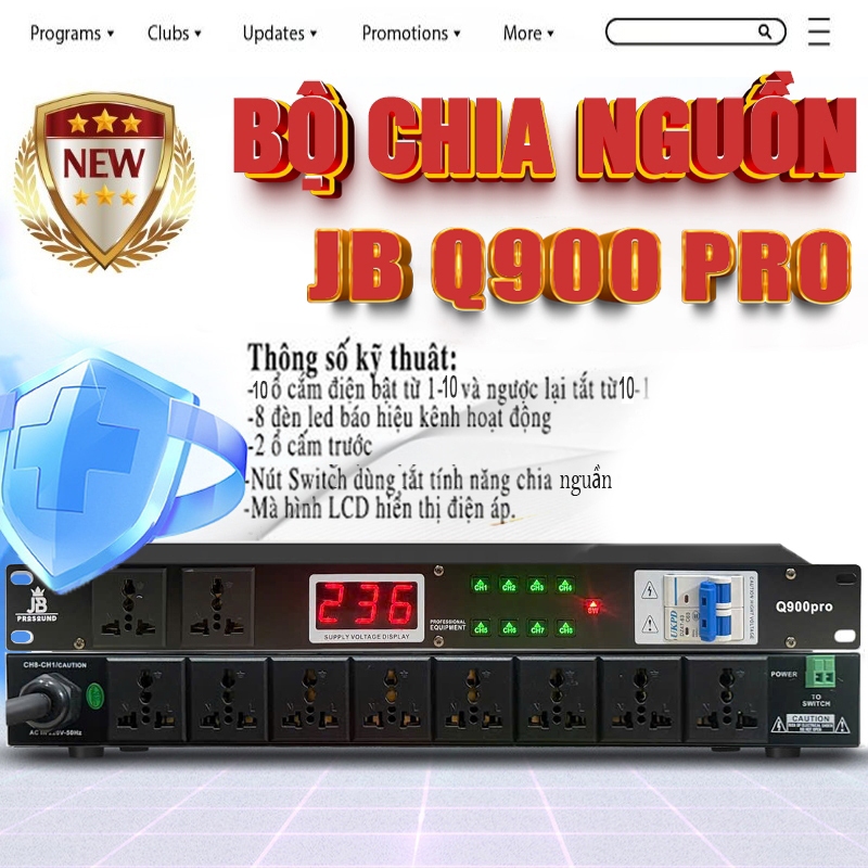 Bộ Quản Lý Nguồn JB Prosound Q900 Pro, 12 Ổ Cắm,Chống Chập, Đầu Karaoke ...
