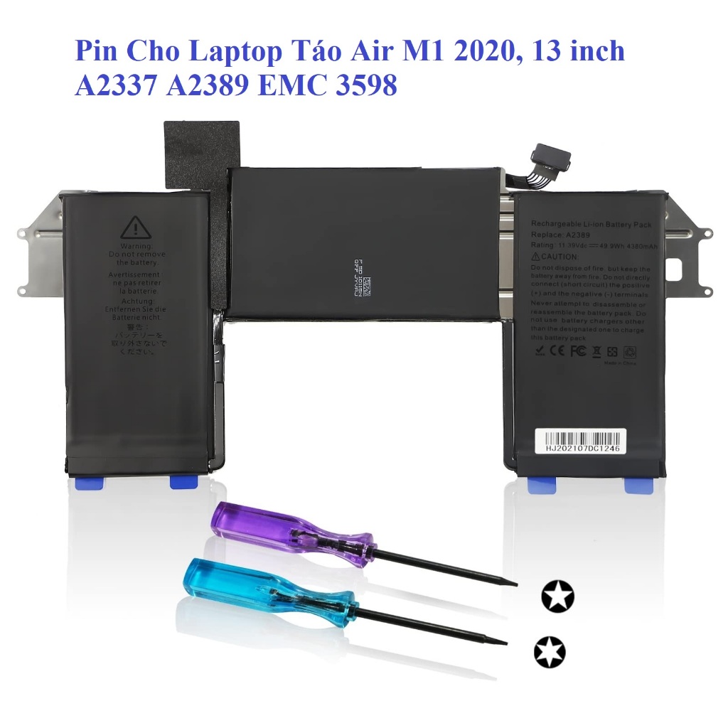 Pin Cho Laptop Táo Air M1 2020, 13 inch A2337 A2389 EMC 3598 | Shopee ...