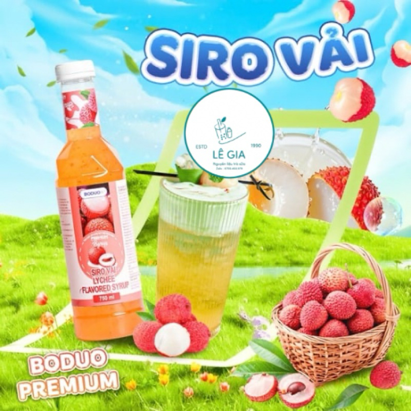 Siro vải Boduo Premium chai 750ml | Shopee Việt Nam