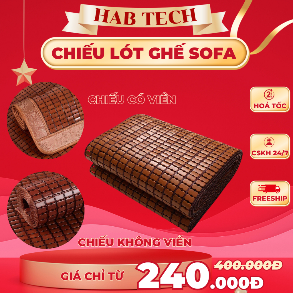Chiếu trúc không viền - có viền dùng cho giường gội, spa, ghế sofa (KT 60-70 x 1m8) - HABTECH ...