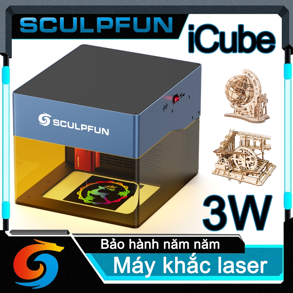 Máy khắc laser SCULPFUN iCube 3W có thể khắc tấm acrylic, kim loại | Shopee Việt Nam