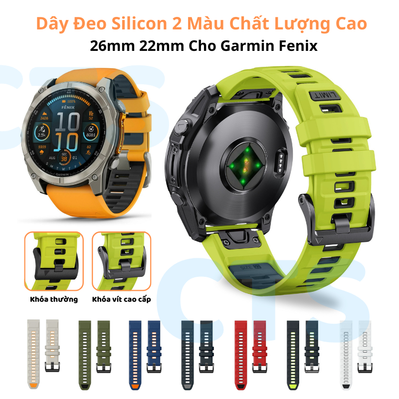 Dây Đeo Silicon 26mm 22mm Chất Lượng Cao Cho Garmin Fenix 8 47mm 51mm E 7 7X Pro 6 6X 5 5X Plus ...
