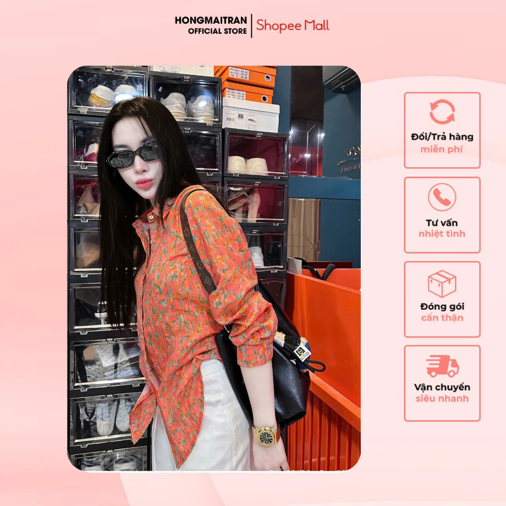 Áo Sơ Mi Nữ Họa Tiết Hoa Màu Sắc Rực Rỡ Thanh Lịch Cá Tính Hong Mai Tran A18836 | Shopee Việt Nam
