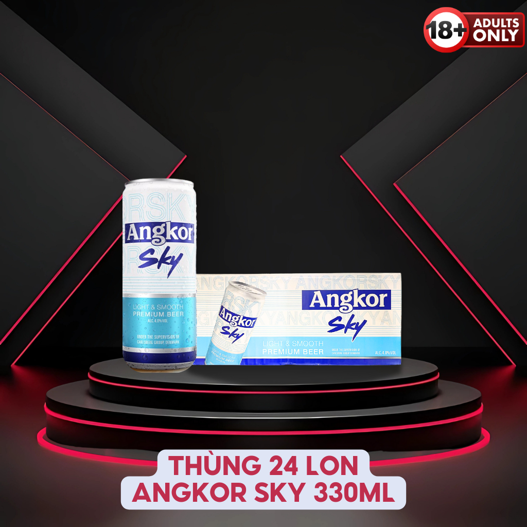 Bia Angkor Sky (4%) - Angkor Campuchia - Bia Nhập Khẩu - Thùng 24 Lon * 330ml | Shopee Việt Nam