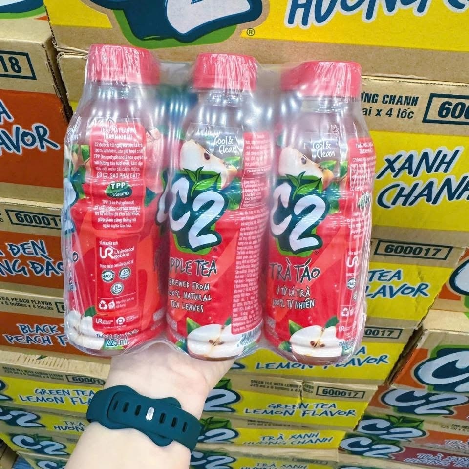 Thùng 24 chai trà xanh C2 hương táo 225ml | Shopee Việt Nam