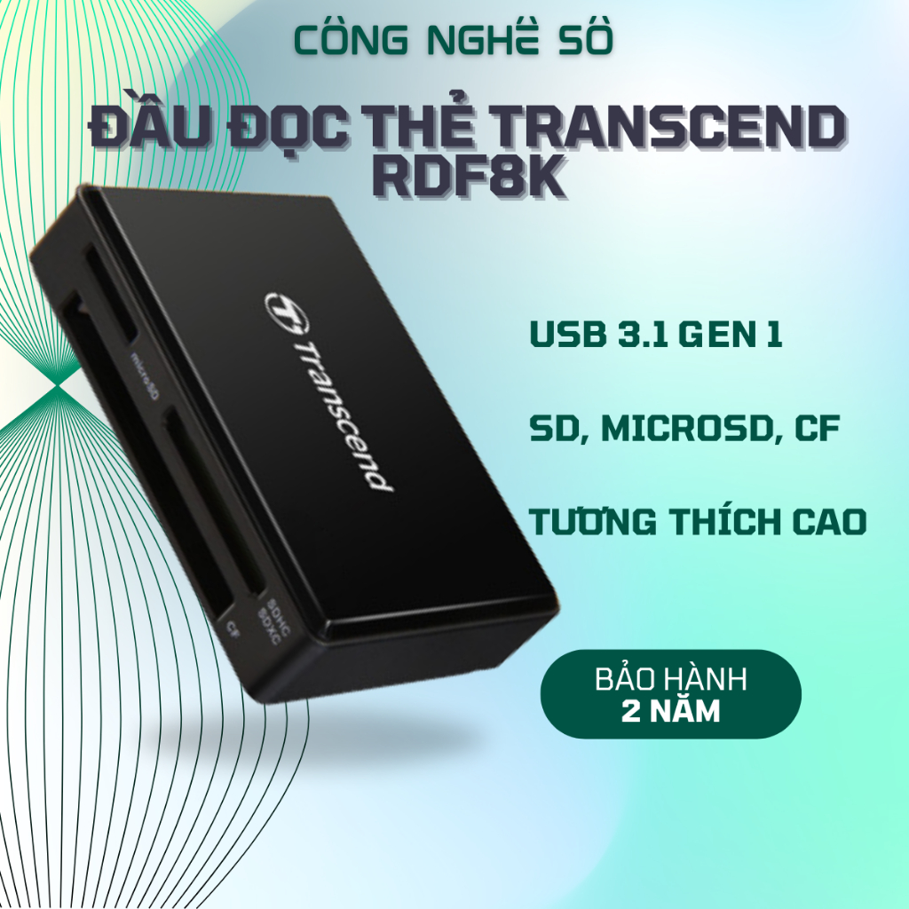 [Chính Hãng] Đầu Đọc Thẻ Nhớ Transcend RDF8K2 / RDF5K – USB 3.2 Gen1 ...
