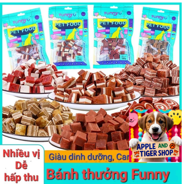 Snack cho chó, Bánh quy ăn vặt, thịt khô cho chó mèo - gói 100g ...