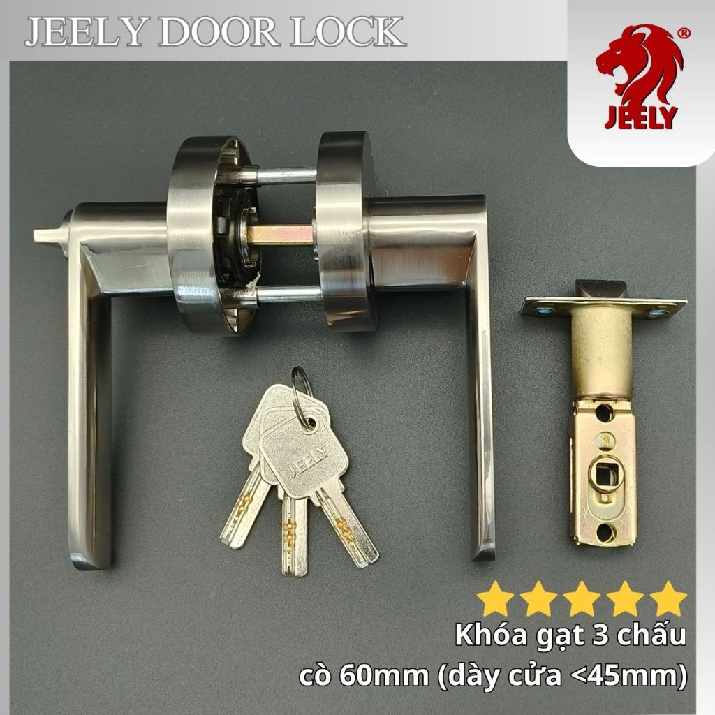 KHÓA TAY GẠT TRÒN JEELY KHÓA HỢP KIM- lắp phòng khách, phòng ngủ, nhà ...