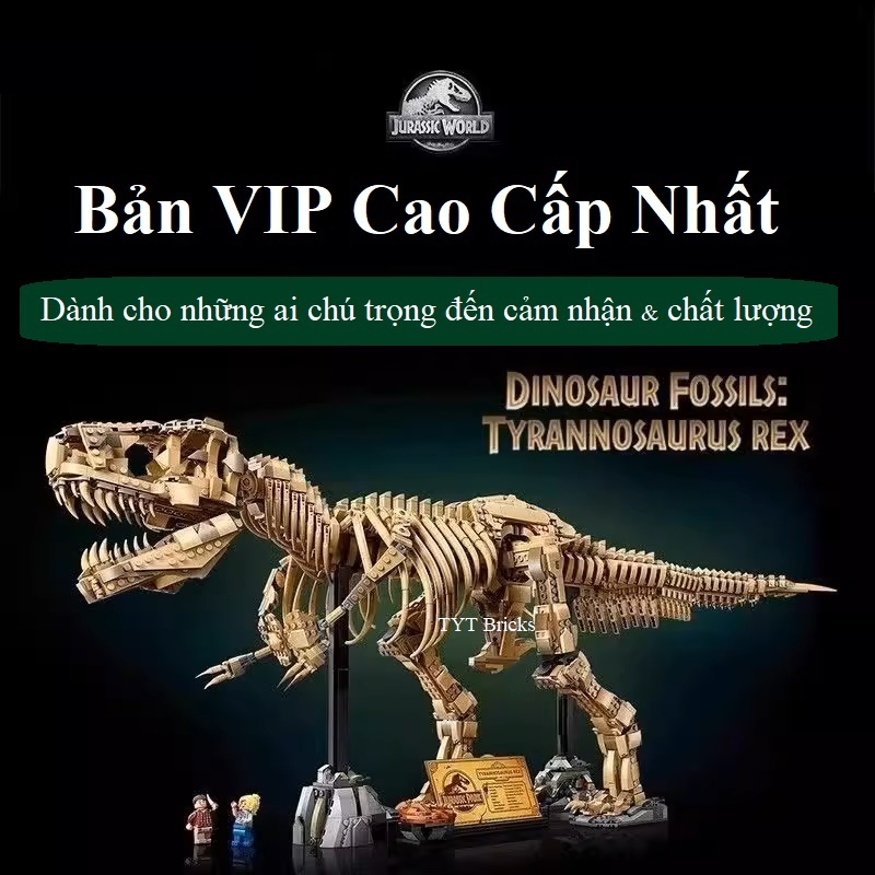 JURASSIC WORLD Đồ Chơi Lắp Ráp Hóa Thạch Khủng Long T-Rex 1:12, 105x33cm, Chất Lượng Cao có Bảo ...