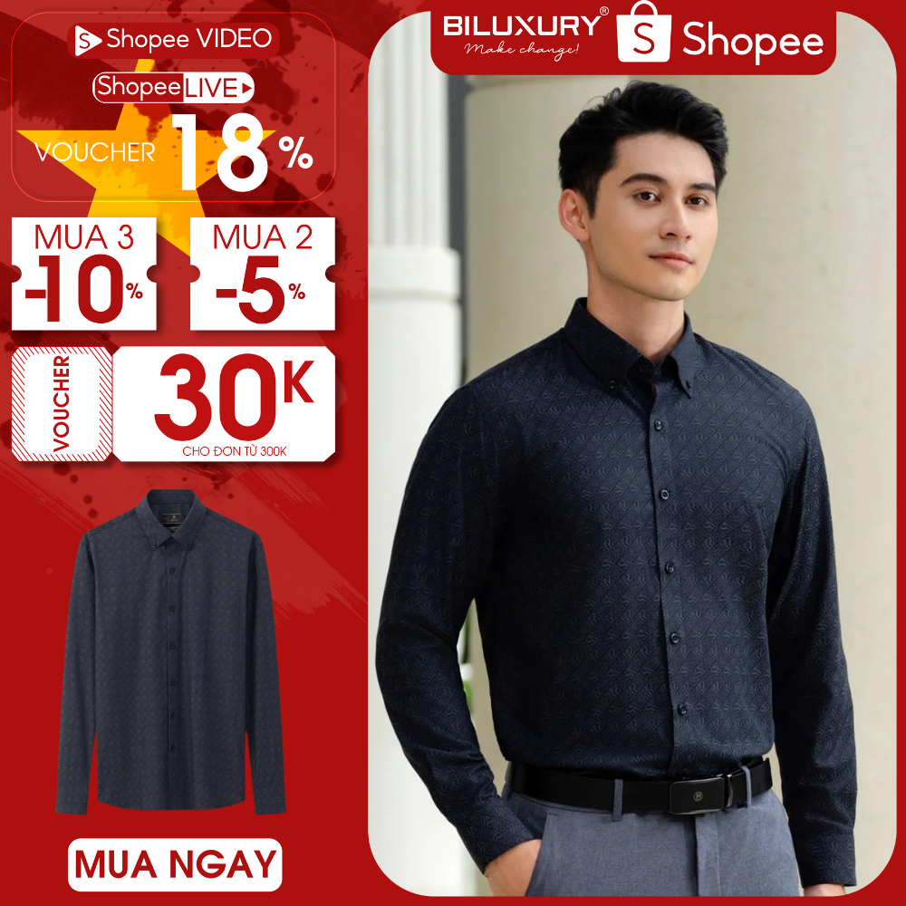 Áo Sơ Mi Dài Tay 7SMDH323GHT Biluxury Form Slimfit Gracell Vải Cao Cấp Kháng Khuẩn Tốt | Shopee ...