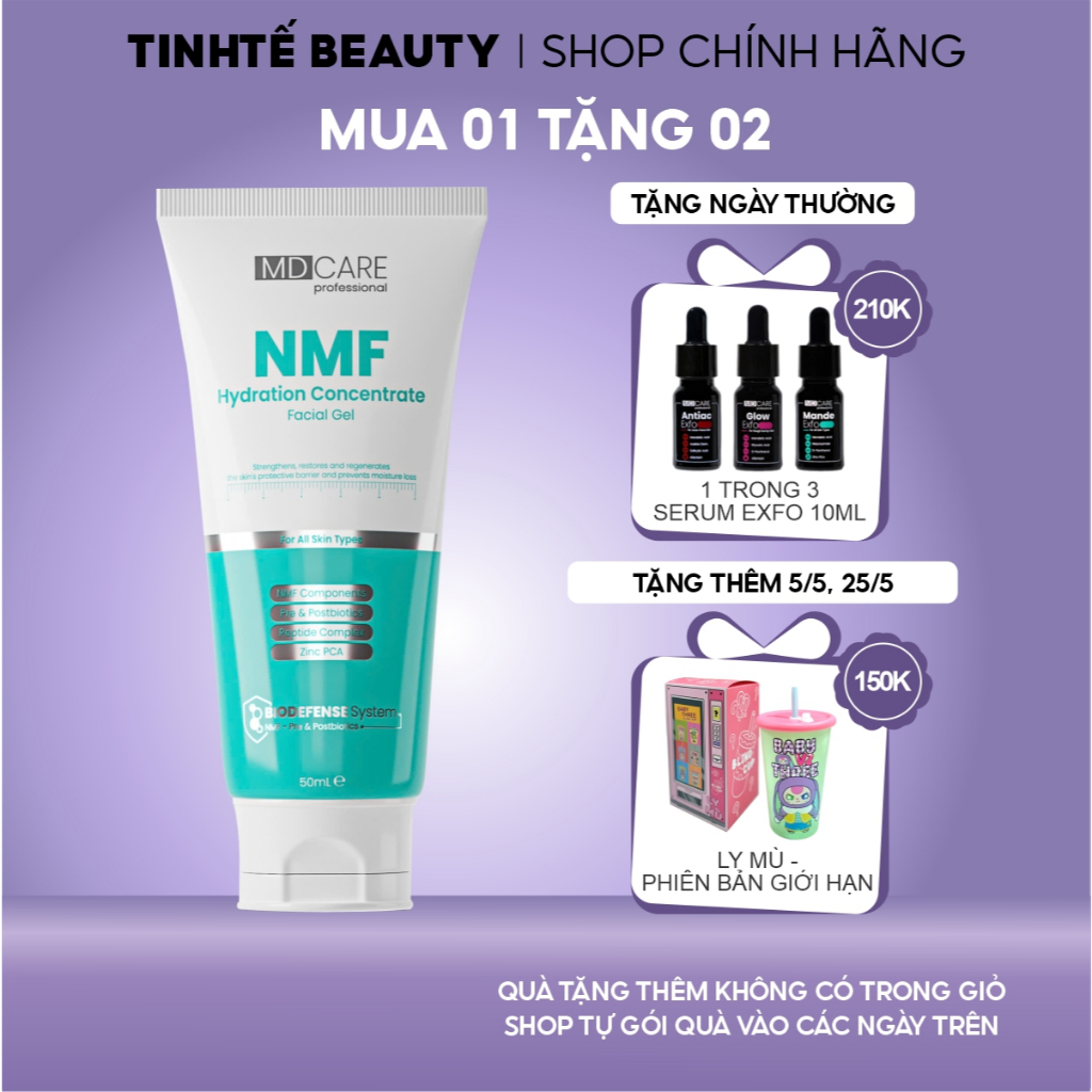 (Mua 1 tặng 1) Gel Kiểm Soát Dầu, Tái Tạo Và Phục Hồi Hàng Rào Bảo Vệ Da MD CARE NMF 50ml ...