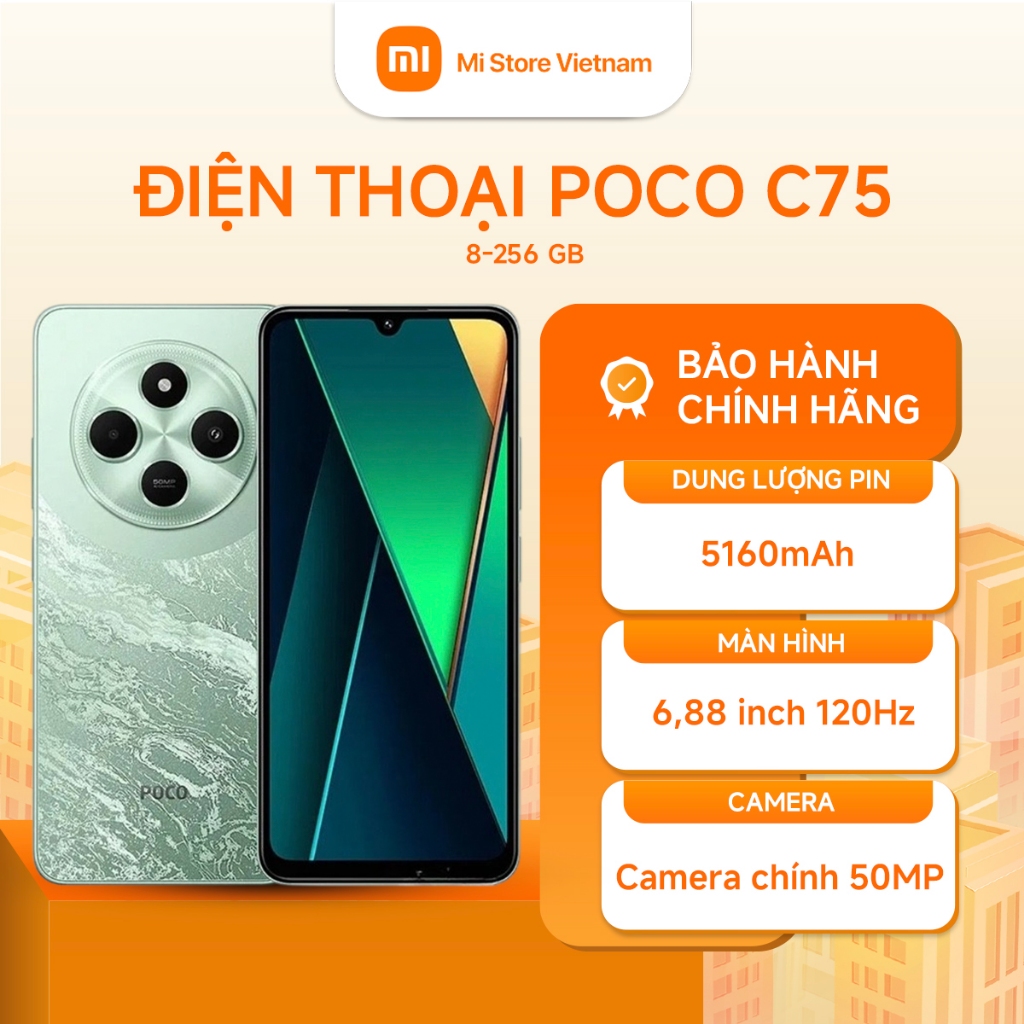 Điện Thoại Xiaomi POCO C75 4G 8GB 256GB Chính Hãng BH 12 Tháng | Shopee ...