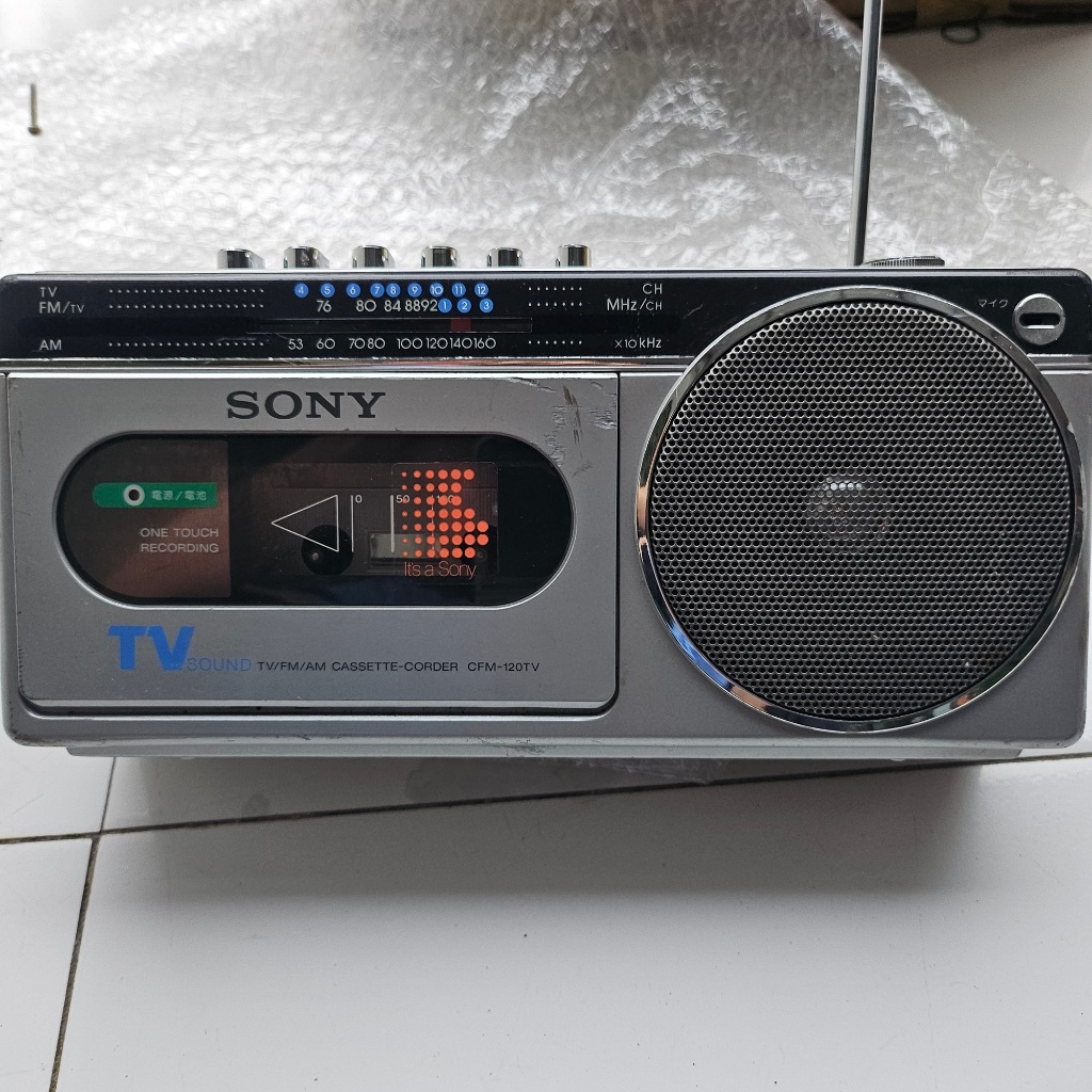 Đài cassette radio SONY sưu tầm radio 3 Band AM FM TV cassette model CFM-120TV xuất xứ Nhật sản ...