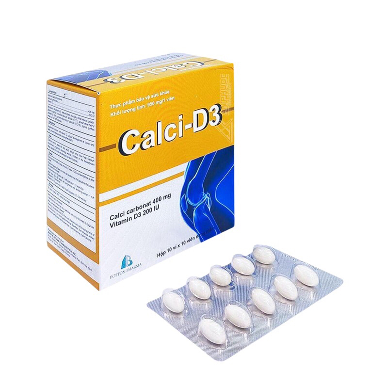 Viên uống bổ sung Calci D3 Boston (Hộp 100 viên) Bổ sung Calci và vitamin D, giúp tăng cường ...