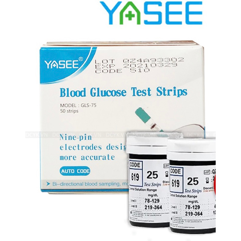 Que thử đường huyết Yasee 50 que ( tặng 25 kim ) | Shopee Việt Nam