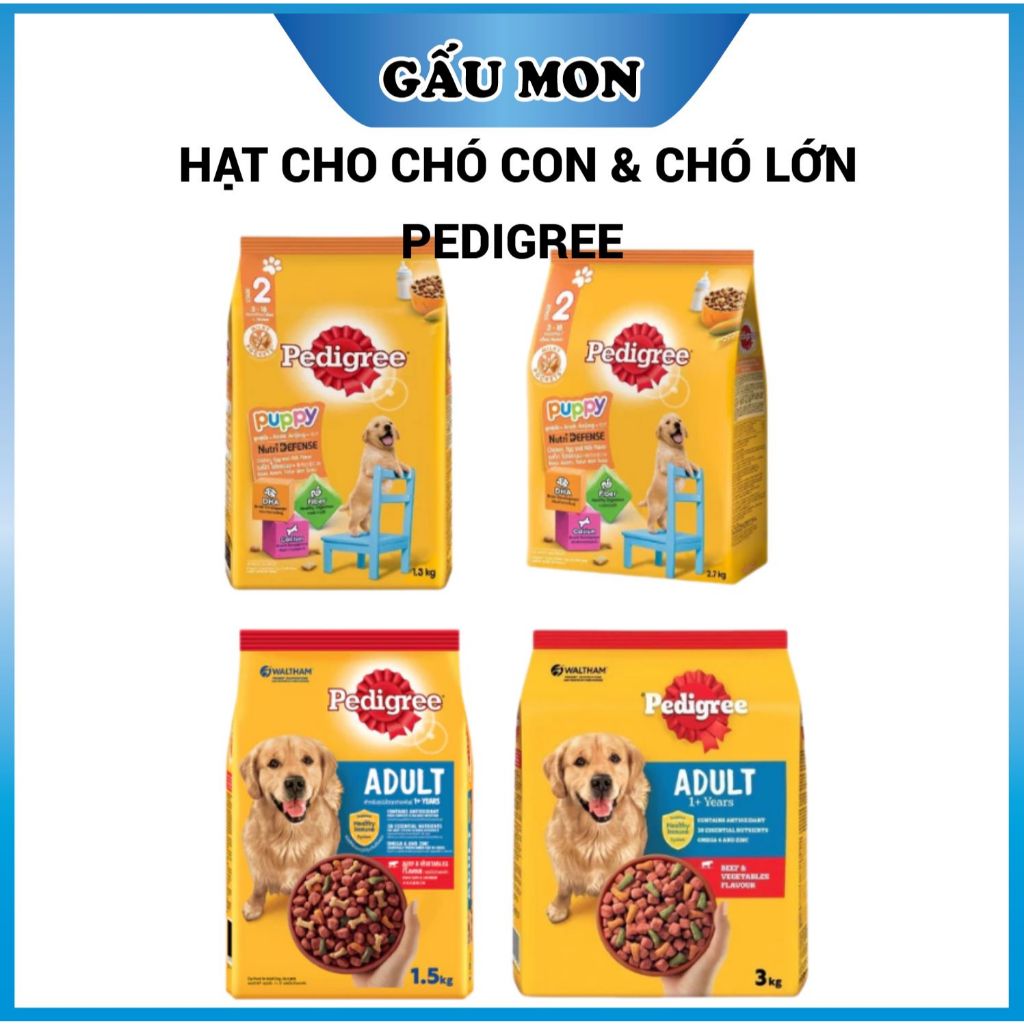 Thức Ăn Hạt Cho Chó Pedigree - Thức ăn khô cho chó vị gà trứng sữa, bò ...