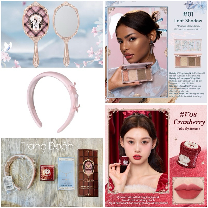 Set 4 Món Make Up Flower Knows (son + bảng khối + gương + cài) | Shopee ...