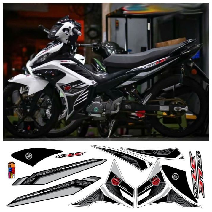 tem exciter 135 LC trắng đen mẫu 21 decal rời 3 lớp | Shopee Việt Nam