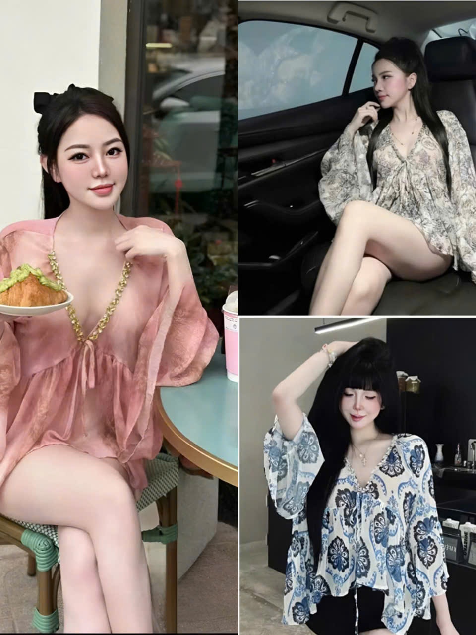 Áo nữ babydoll voan tơ mỏng nhẹ cổ V trang trí đá | Shopee Việt Nam