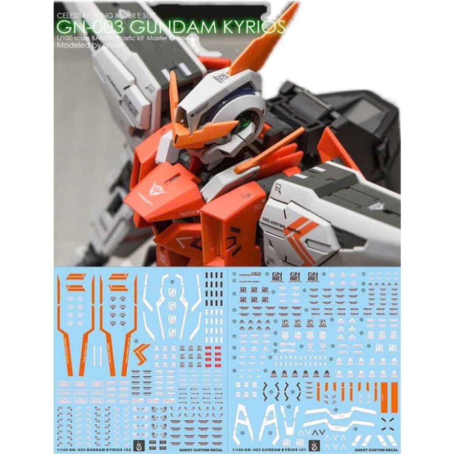 [Ghost/G-rework] Decal/Đề can nước mô hình MG Gundam Kyrios | Shopee ...