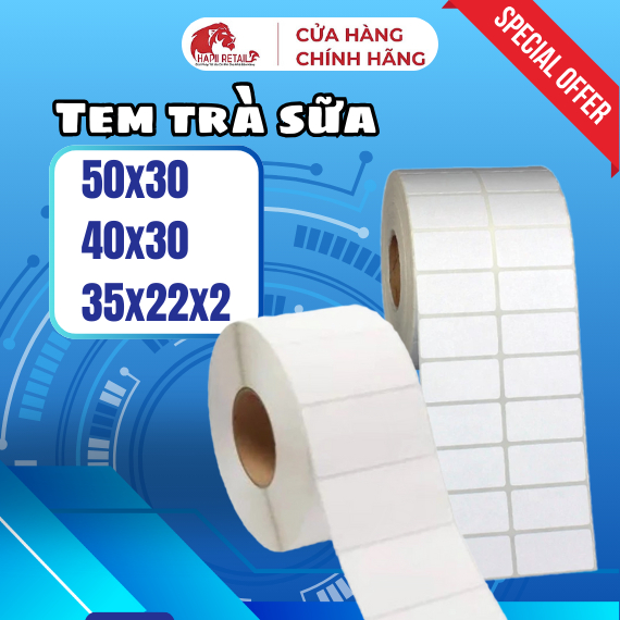 Tem Decal Nhiêt 50x30, 40x30, 35x22 In Tem Trà Sữa, Mã Vạch Rõ Nét ...