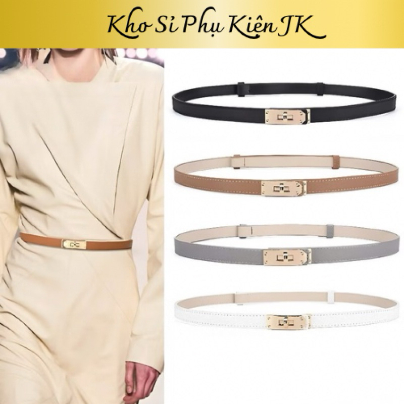 Thắt Lưng Nữ Da PU HM Bản Nhỏ Thời )Trang(4pu khóa vàng | Shopee Việt Nam