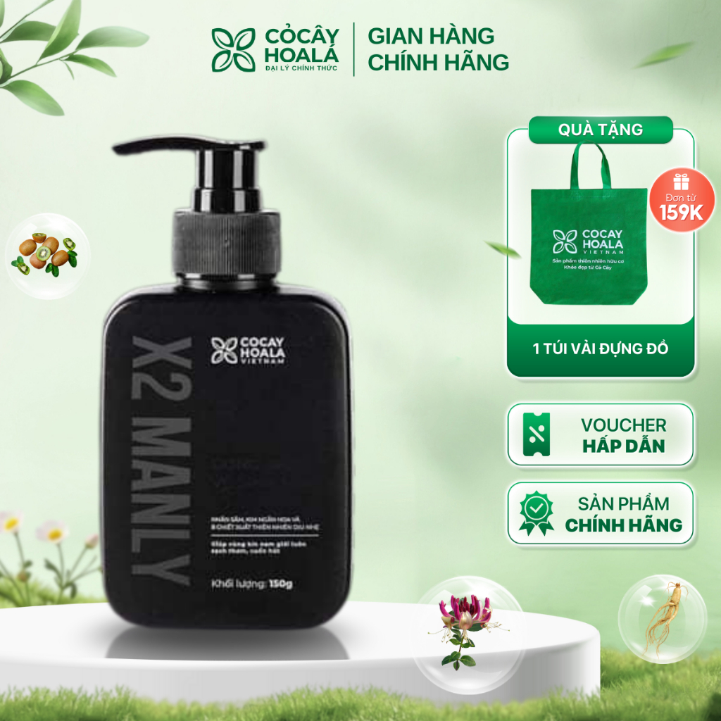 Dung dịch vệ sinh nam X2 Manly từ thảo dược tự nhiên, kháng khuẩn và ...
