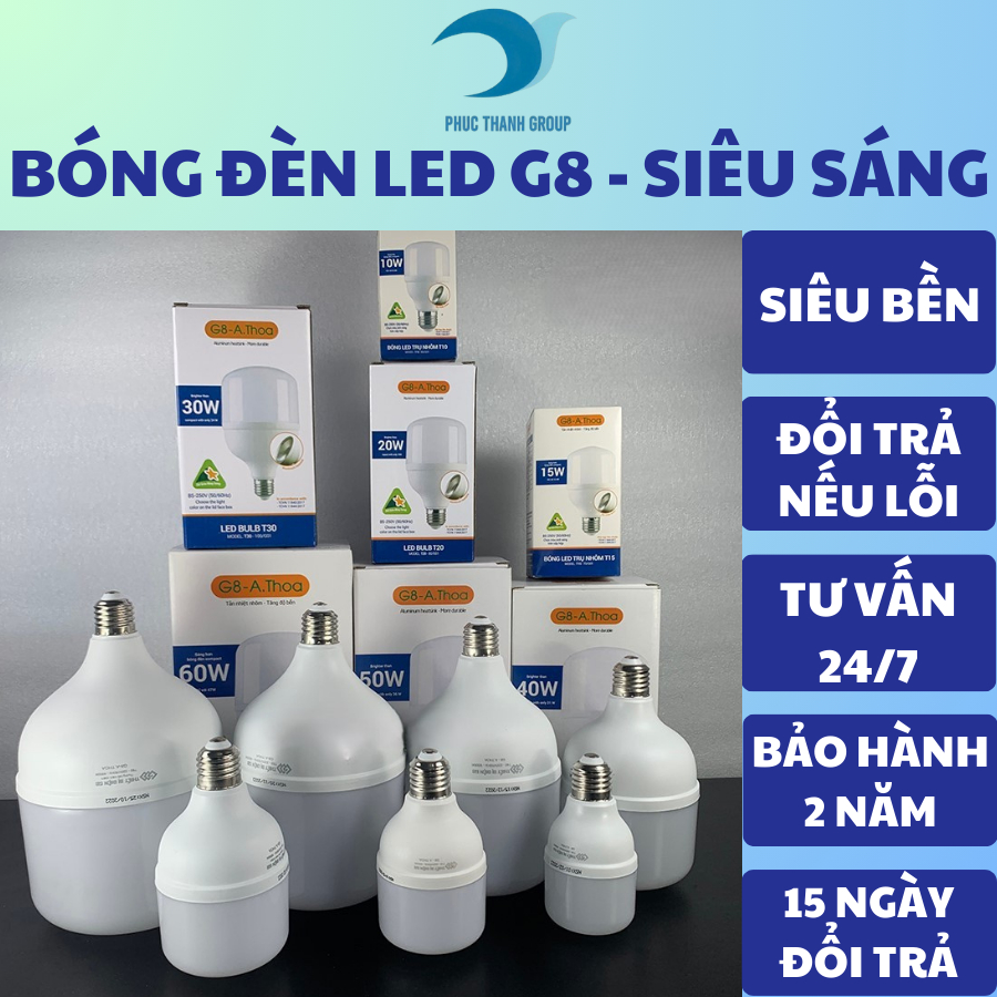Bóng Đèn LED G8 60w 50W 40W 30W 20W 15W 10W 5WChính Hãng Tản Nhiệt Nhôm ...