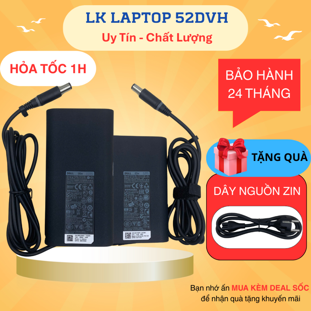 Sạc Laptop DELL Oval Chân To/ Nhỏ - Sạc DELL Type C - Sạc máy tính DELL ...