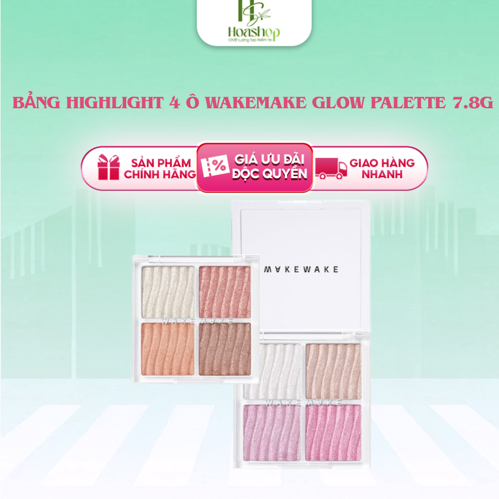 Bảng Highlight 4 Ô WAKEMAKE Glow Palette 7.8G | Shopee Việt Nam