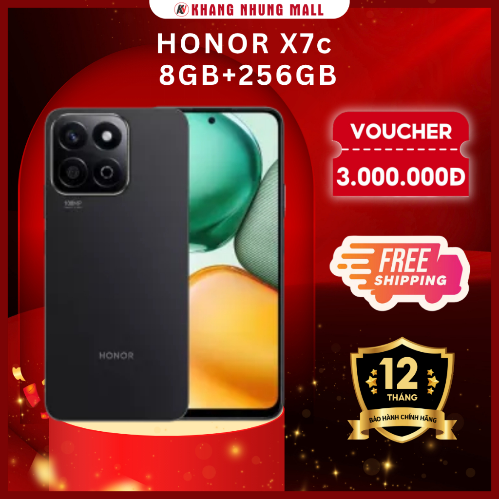 Điện thoại di động HONOR X7c 8GB + 256GB | Pin 6000mAh | Camera 108MP ...
