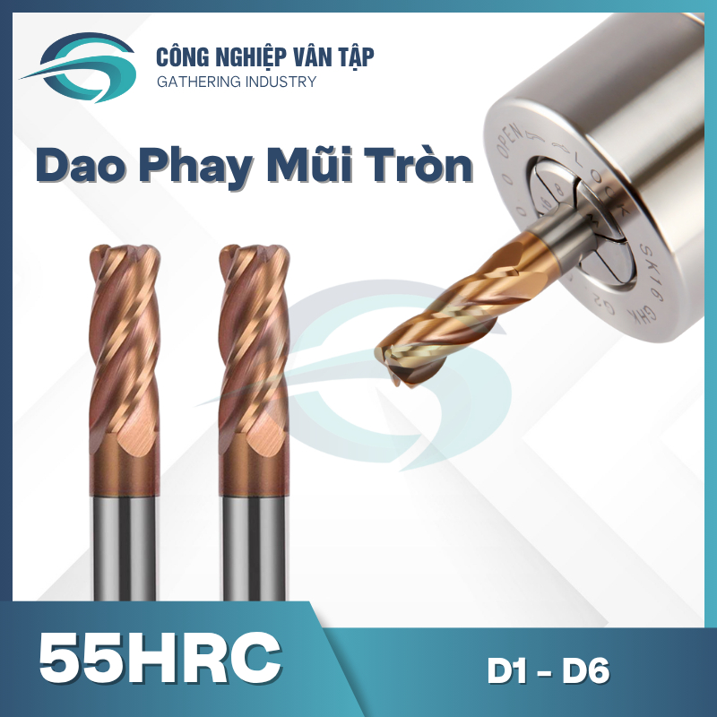 [D1-D6] Dao Phay Mũi Tròn 4 Me Cắt Độ Cứng 55HRC, Thép Cứng, Chống Mài Mòn, Độ Bền Cao - Vân Tập ...