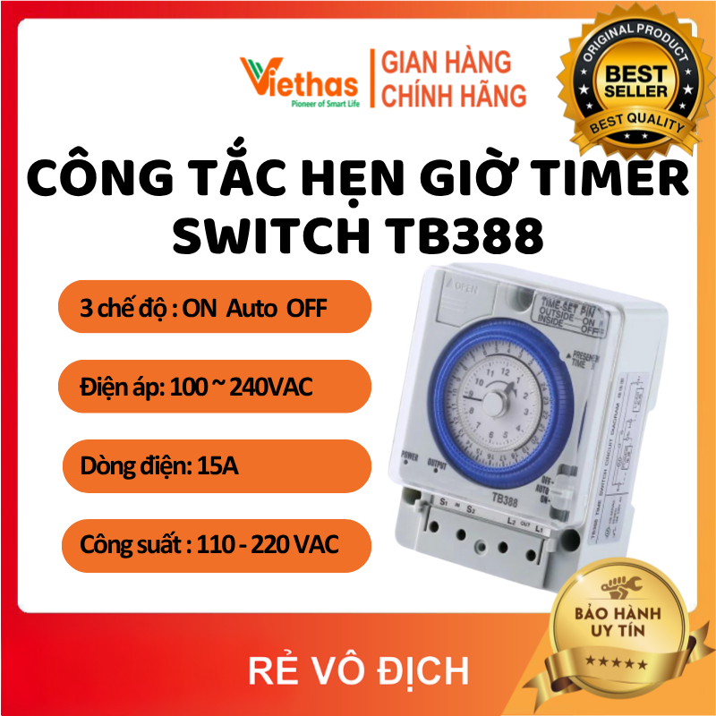 VIETHAS - Công tắc hẹn giờ Timer Switch TB388 | Shopee Việt Nam