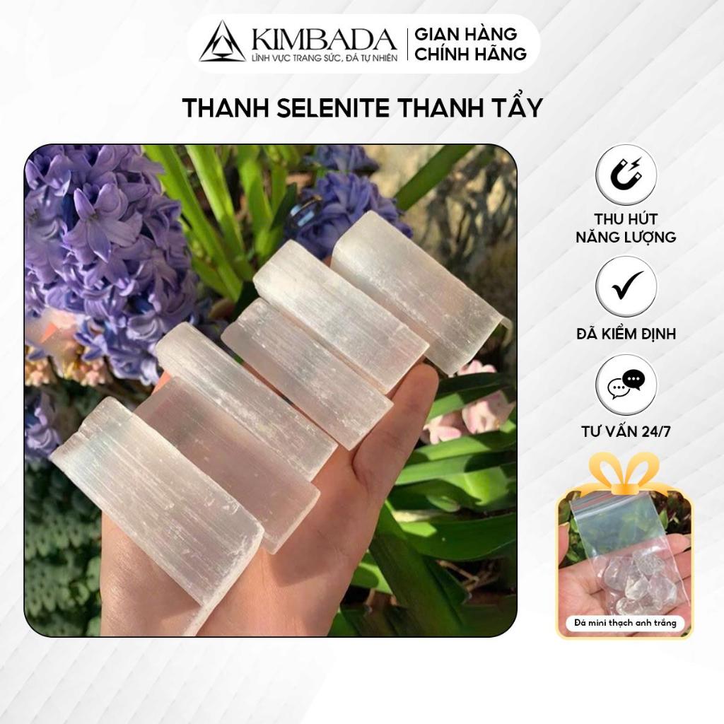 Thanh selenite thanh tẩy Tumbled Stone Kimbada chứa năng lượng phong ...
