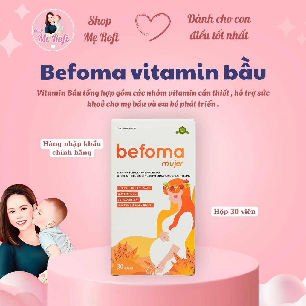 Befoma Mujer – Vitamin tổng hợp EU bổ sung sức khỏe cho mẹ bầu hộp 30v ...