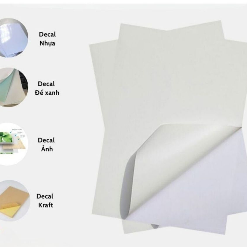[Decal A3+] Decal giấy các loại khổ A3+ | Nhiều lựa chọn từ decal kraft, đế xanh, đế vàng, decal ...