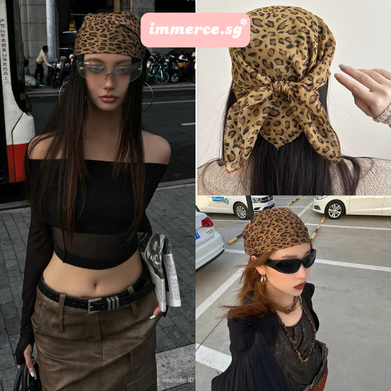 Khăn Trùm Đầu Bandana Turban Hoạ Tiết Da Beo Y2K Cá Tính KHANBEO ...