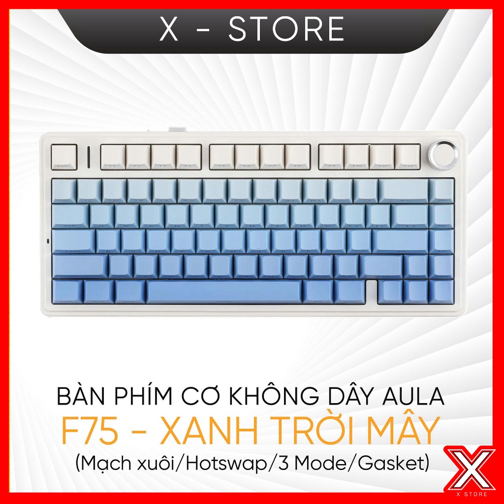 Bàn phím cơ không dây AULA F75 (Hotswap / Led RGB / Triple Mode ...