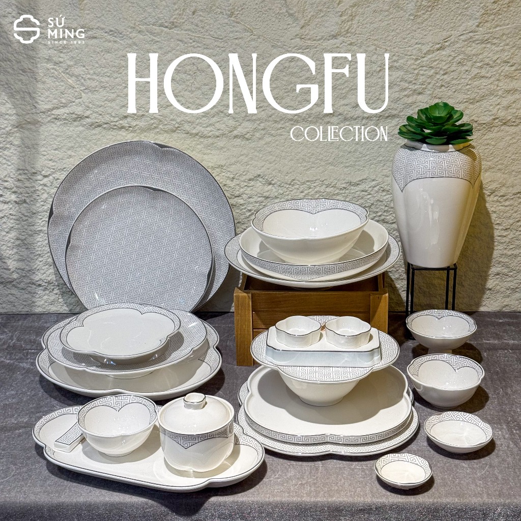 Bộ bát đĩa sứ xương Hongfu PITO kiểu đặc biệt sang trọng, đẳng cấp - SỨ ...