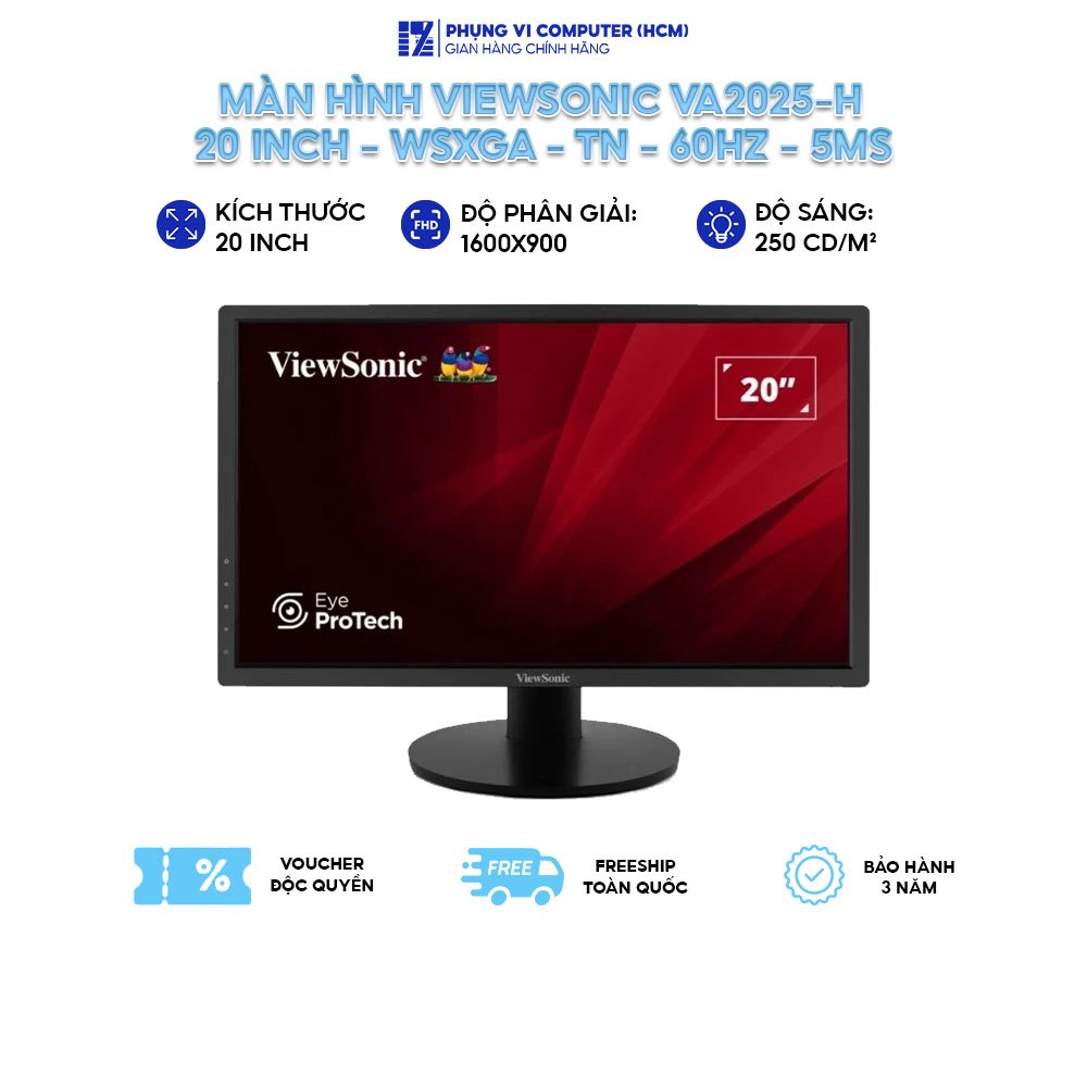 Màn hình ViewSonic VA2025-H (20 inch - WSXGA - TN - 60Hz - 5ms) - Hàng chính hãng - Bảo hành 3 ...