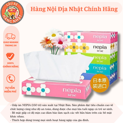 Set 5 hộp giấy ăn Nepia 150 tờ/hộp 2 lớp nội địa Nhật Bản Nipea | Shopee Việt Nam