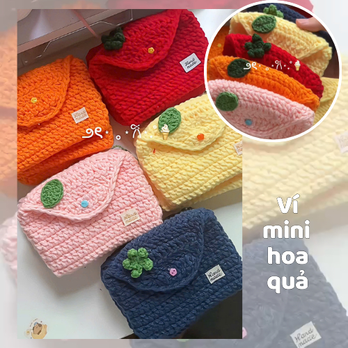ví mini cà chua, cam, đào, việt quất xinh xắn màu kẹo ngọt | Shopee Việt Nam