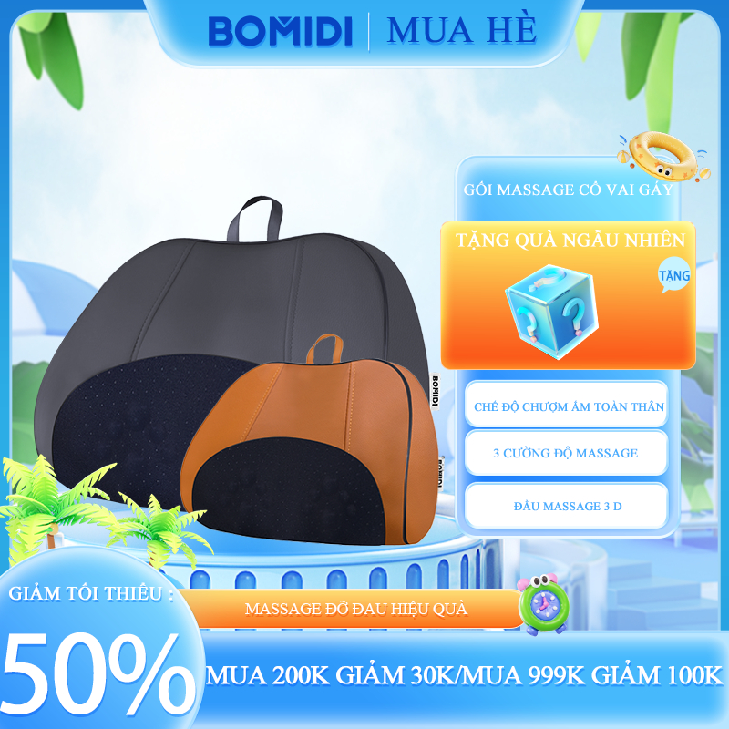 Gối Massage Hồng Ngoại Bomidi MP1 Pro Gối MatXa Cổ Vay Gáy 3 chế độ, xoay 2 chiều đỡ mệt hiệu ...