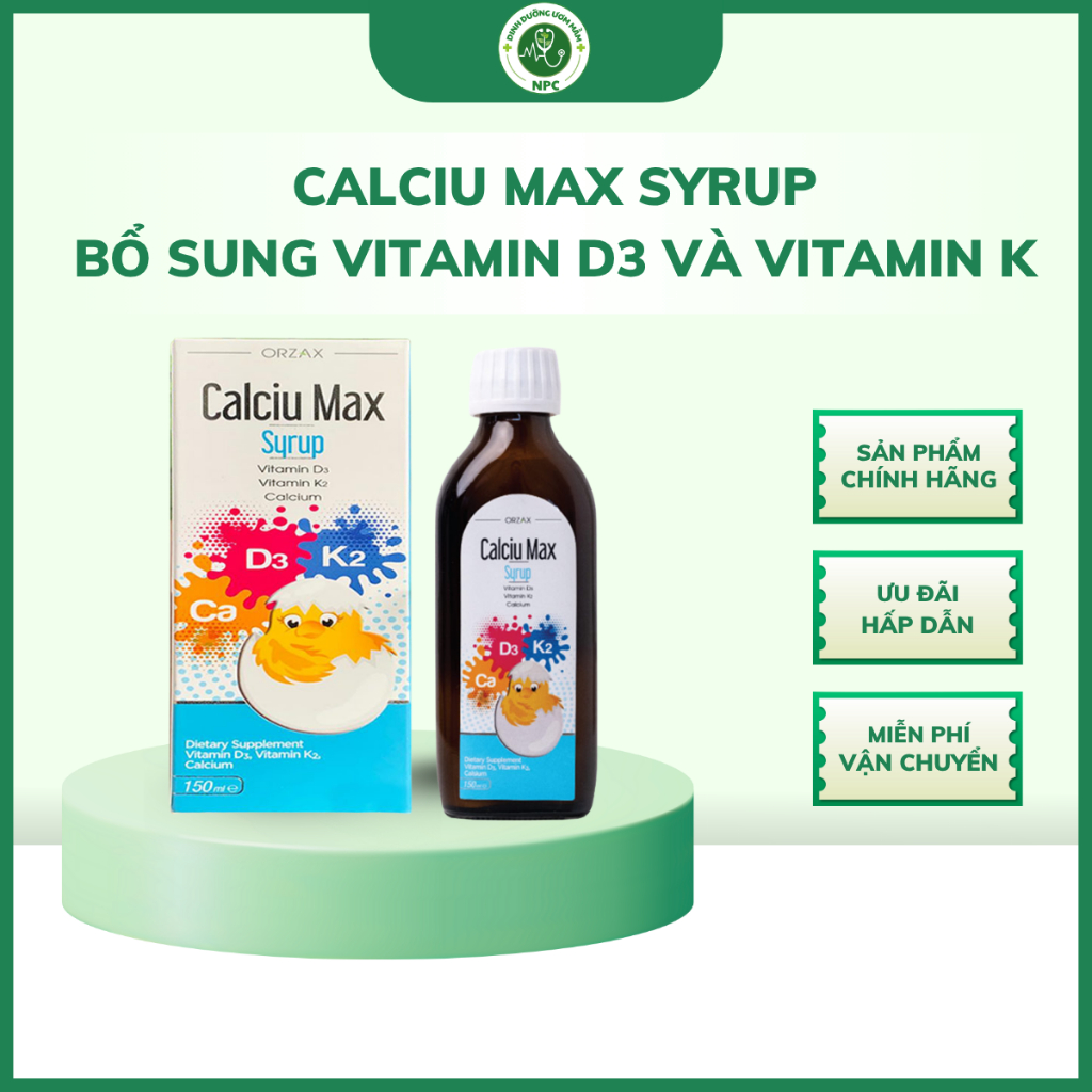 Calciu Max Syrup, bổ sung canxi, tăng trưởng chiều cao cho trẻ, giúp xương chắc khỏe, bổ sung ...