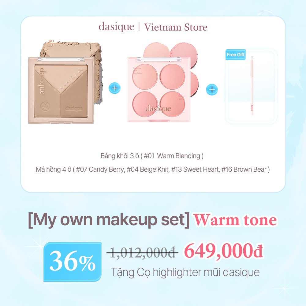 [SALE | COMBO WARM TONE] Phấn má & Phấn tạo khối dasique Blending Mood ...