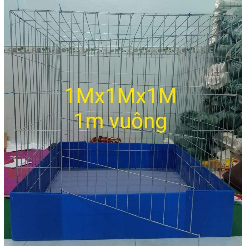 Chuồng Gà, Lồng Gà 1M VUÔNG 1M x 1M 2,8 viền đứng 4 li + khay nhựa ...
