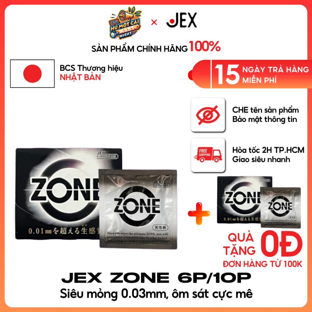 [HÀNG TẶNG KHÔNG BÁN] Hộp 1 Bao Cao Su JEX Zone Nhật Bản Siêu Mỏng 0.01mm | Shopee Việt Nam
