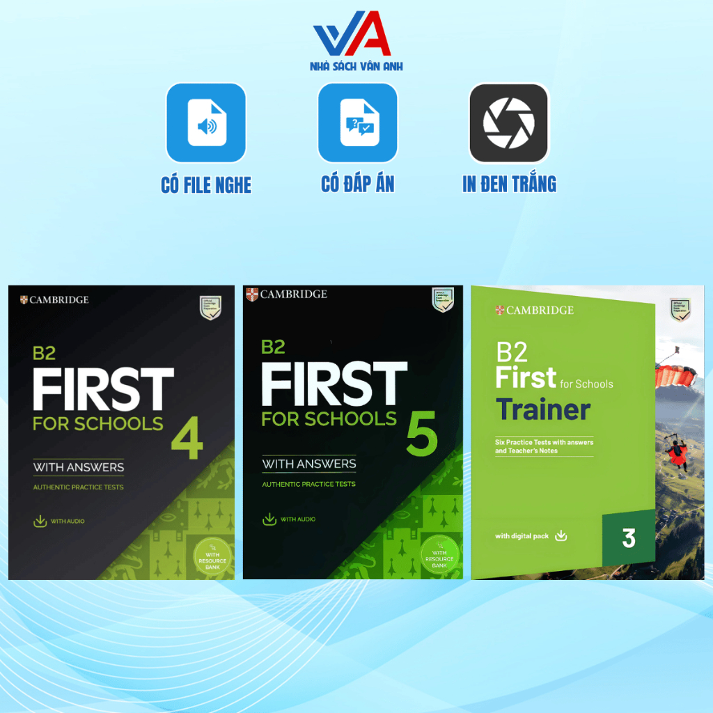 Sách - B2 first for school - bộ đề luyện thi B2 - có file nghe - đáp án ...
