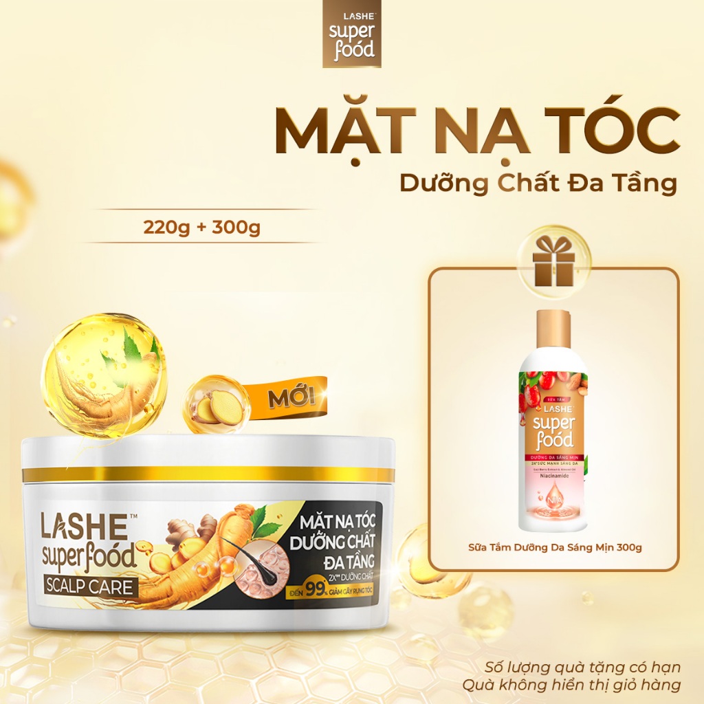 [MỚI RA MẮT] Mặt Nạ Tóc Dưỡng Chất Đa Tầng Lashe Superfood 220g Ngăn Gãy Rụng Tóc | Shopee Việt Nam